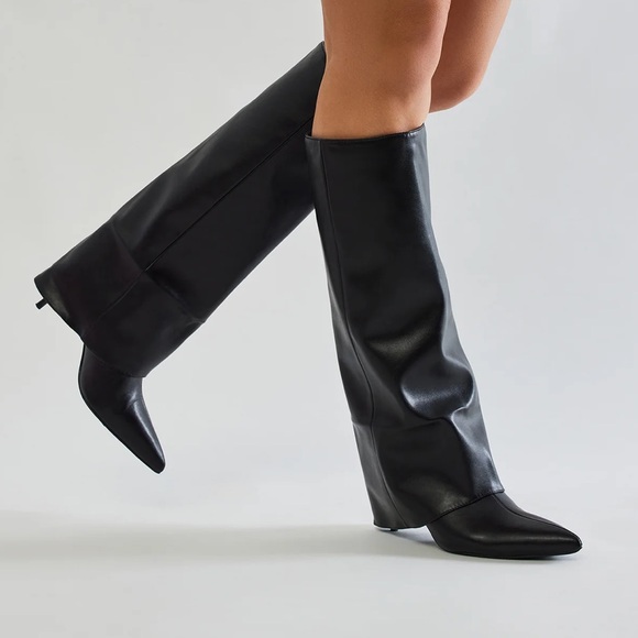 Fashion Nova | Shoes | Brand New Black Overlay Knee High Boots | Poshmark